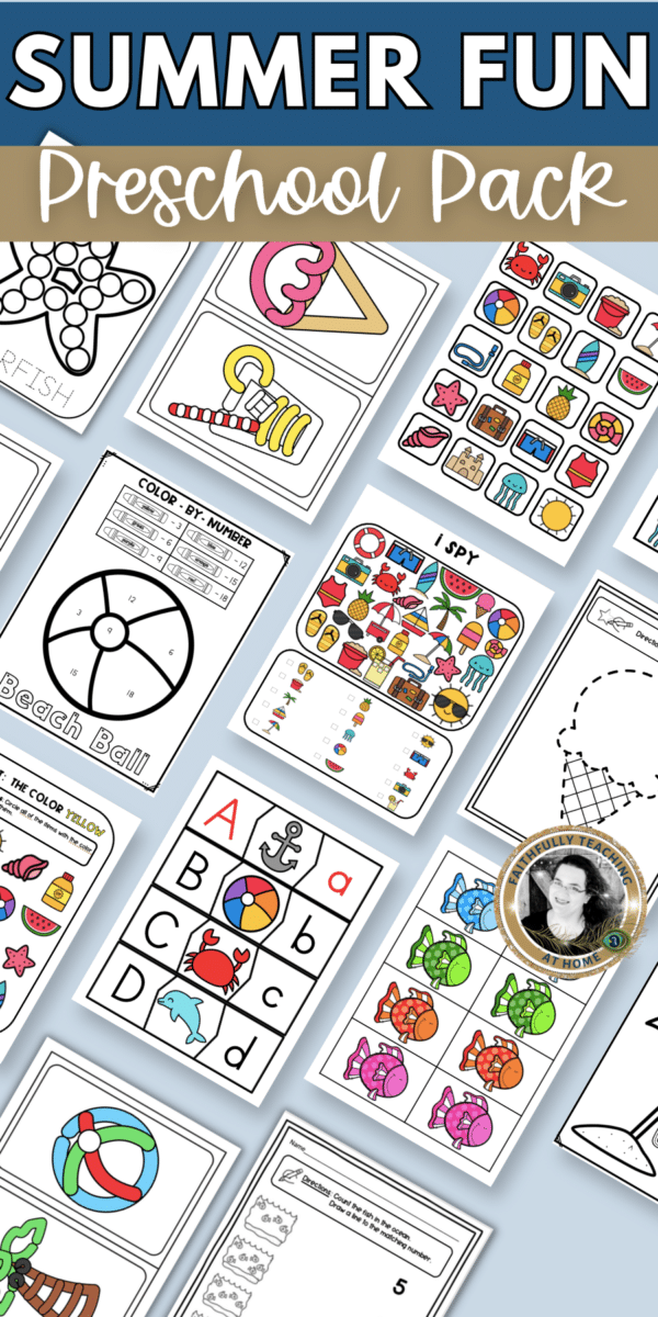 Summer Fun Preschool Pack - Faithfully Teaching at Home